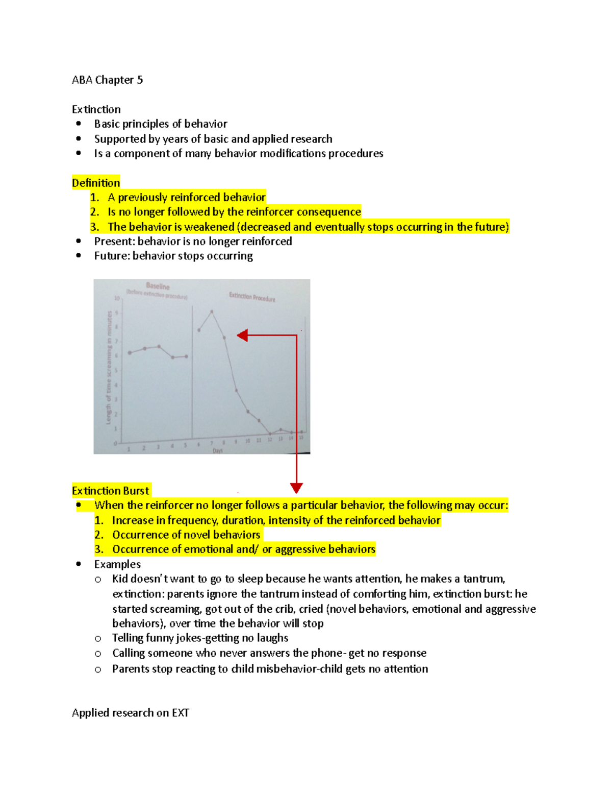 Intro to ABA Chapter 5 - ABA Chapter 5 Extinction Basic principles of ...