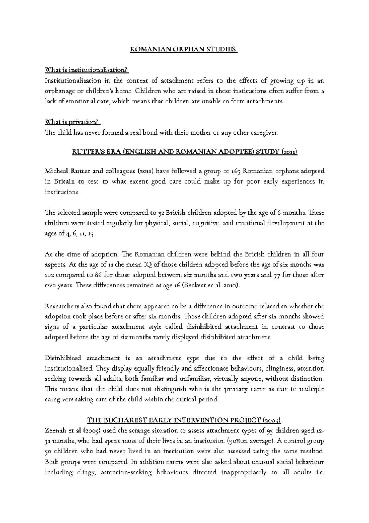 Romanian Orphan Studies - ROMANIAN ORPHAN STUDIES What is ...