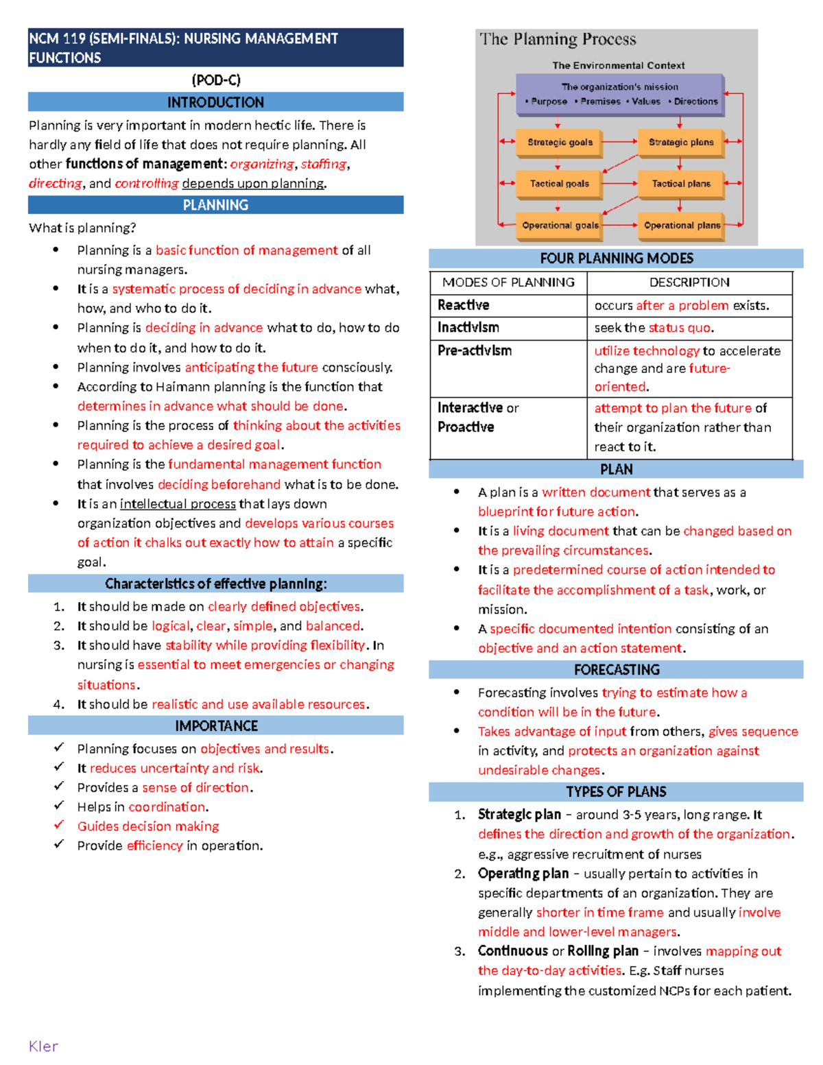 NCM 119 Semis - It focuses more on nursing leadership. - NCM 119 (SEMI ...