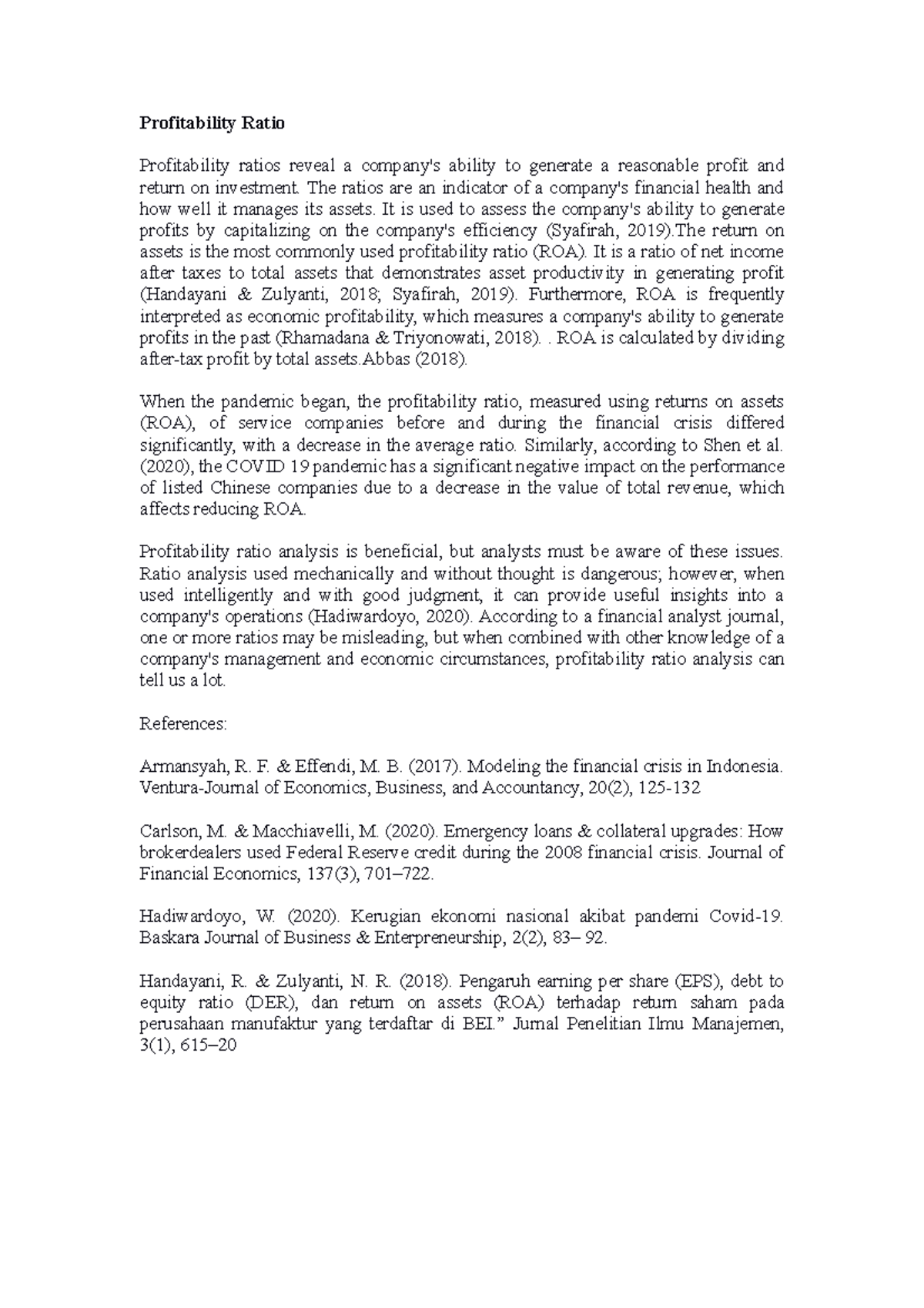 Profitability Ratio and Demand RRL - Profitability Ratio Profitability ...