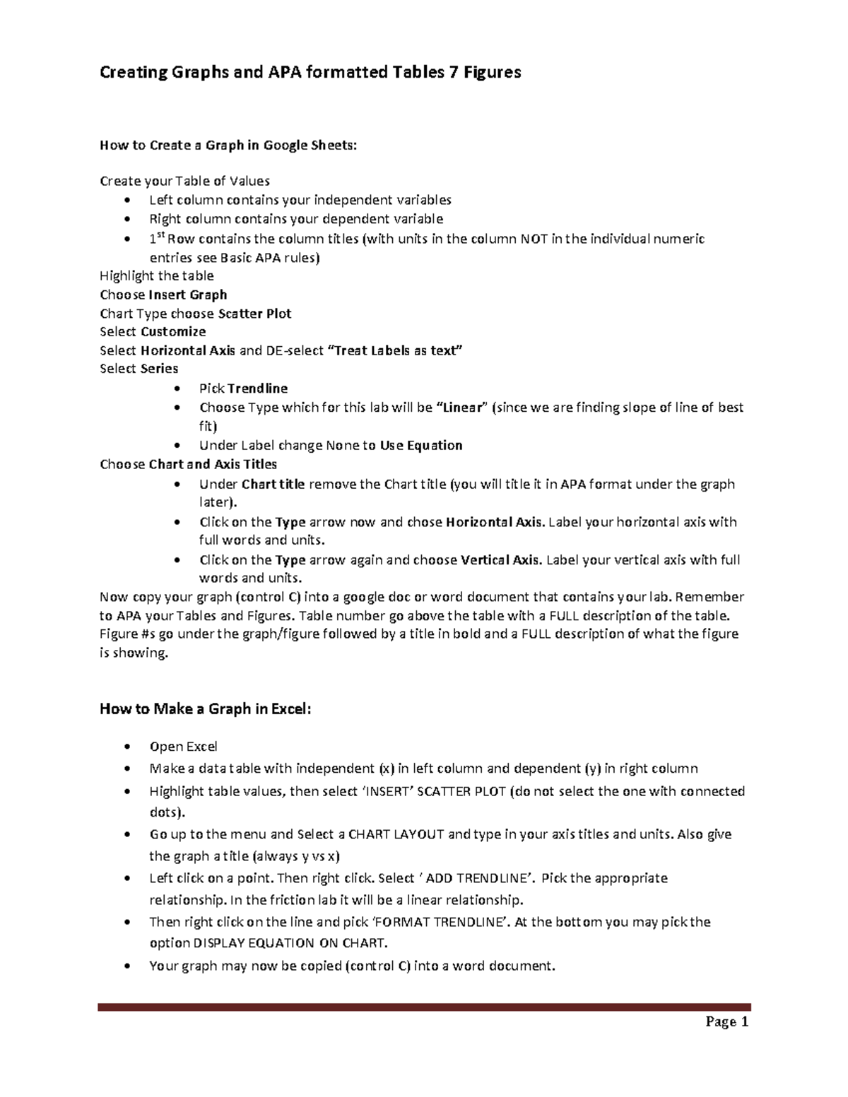 Graphs Basic Apa Rules - M Kml.jnlj,n - Page 1 Creating Graphs And Apa
