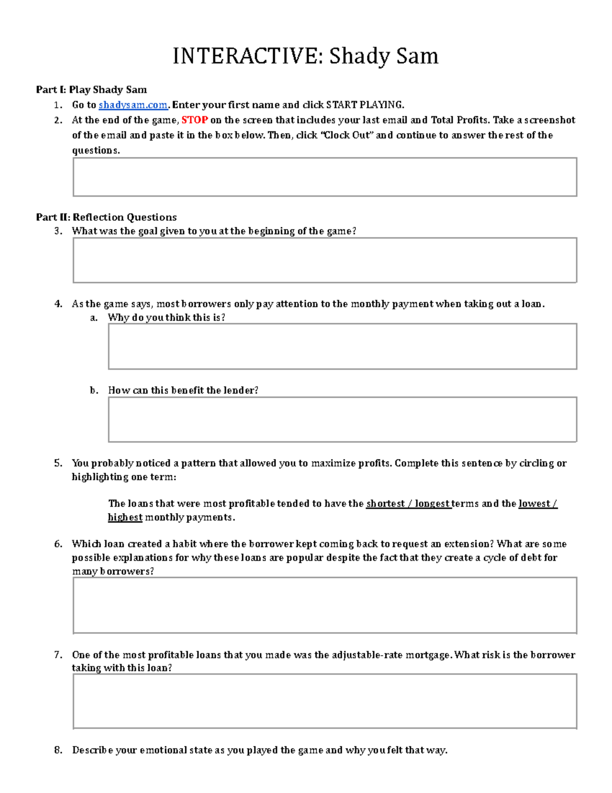 Interactive Shady Sam 2020 - INTERACTIVE: Shady Sam Part I: Play Shady ...