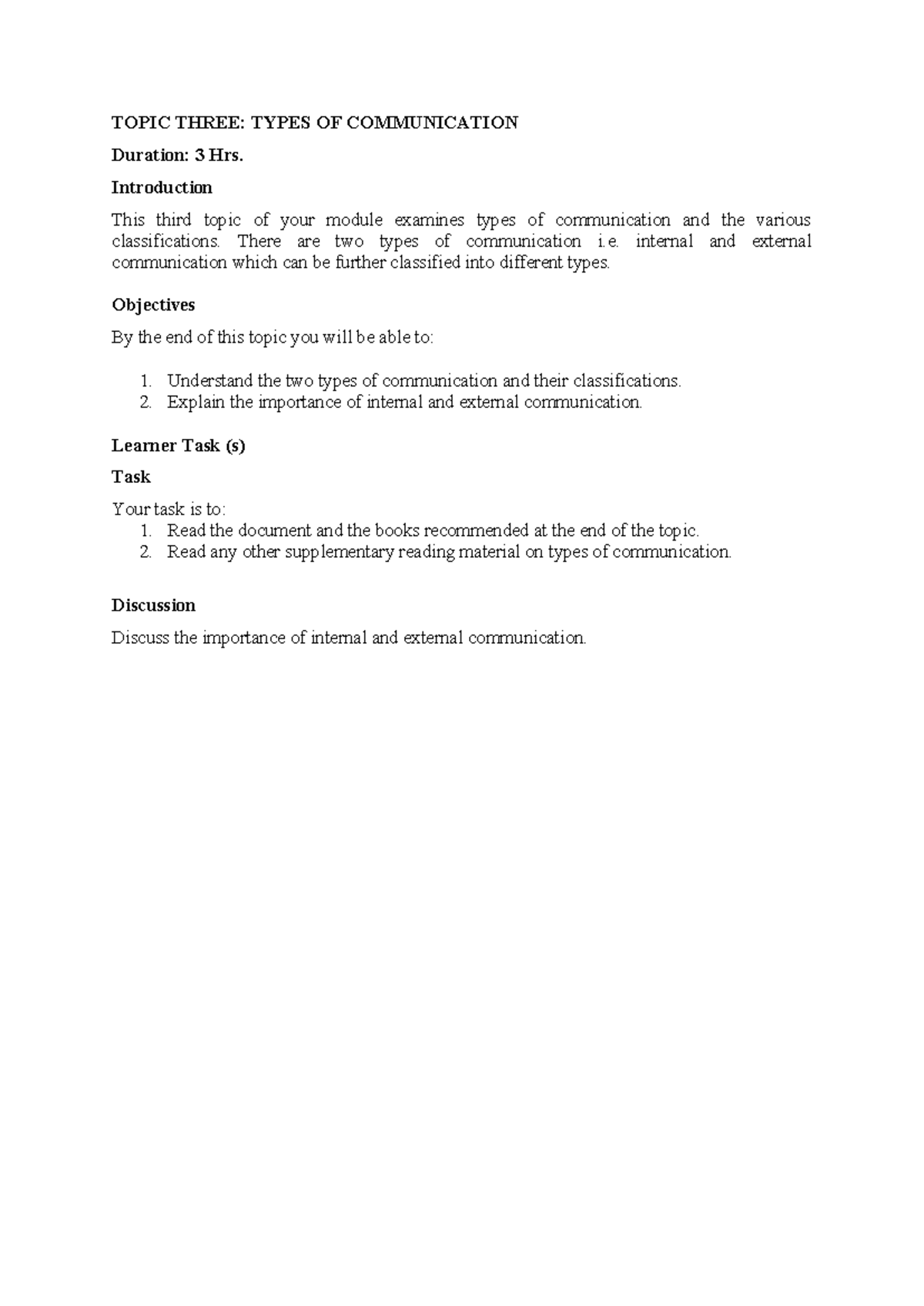Topic 3 types of communication - TOPIC THREE: TYPES OF COMMUNICATION ...