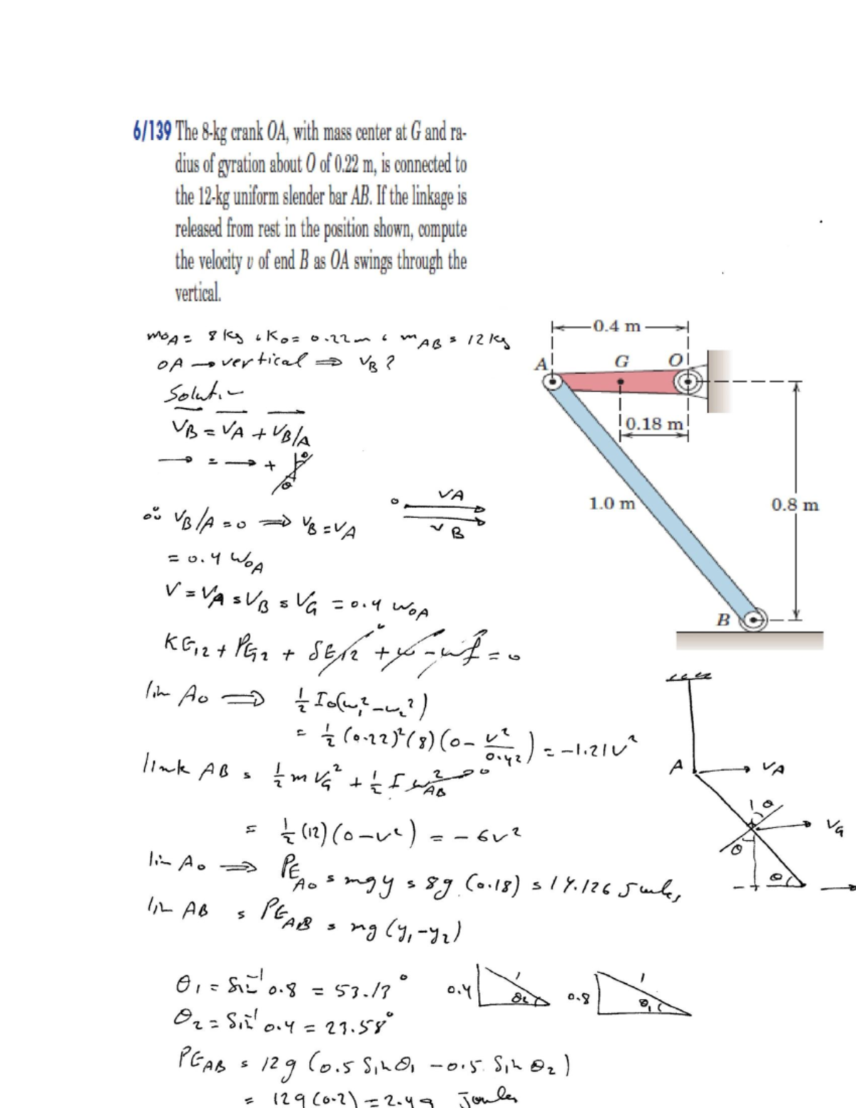 Kinematics problems - very good - MECH 3482 - Studocu