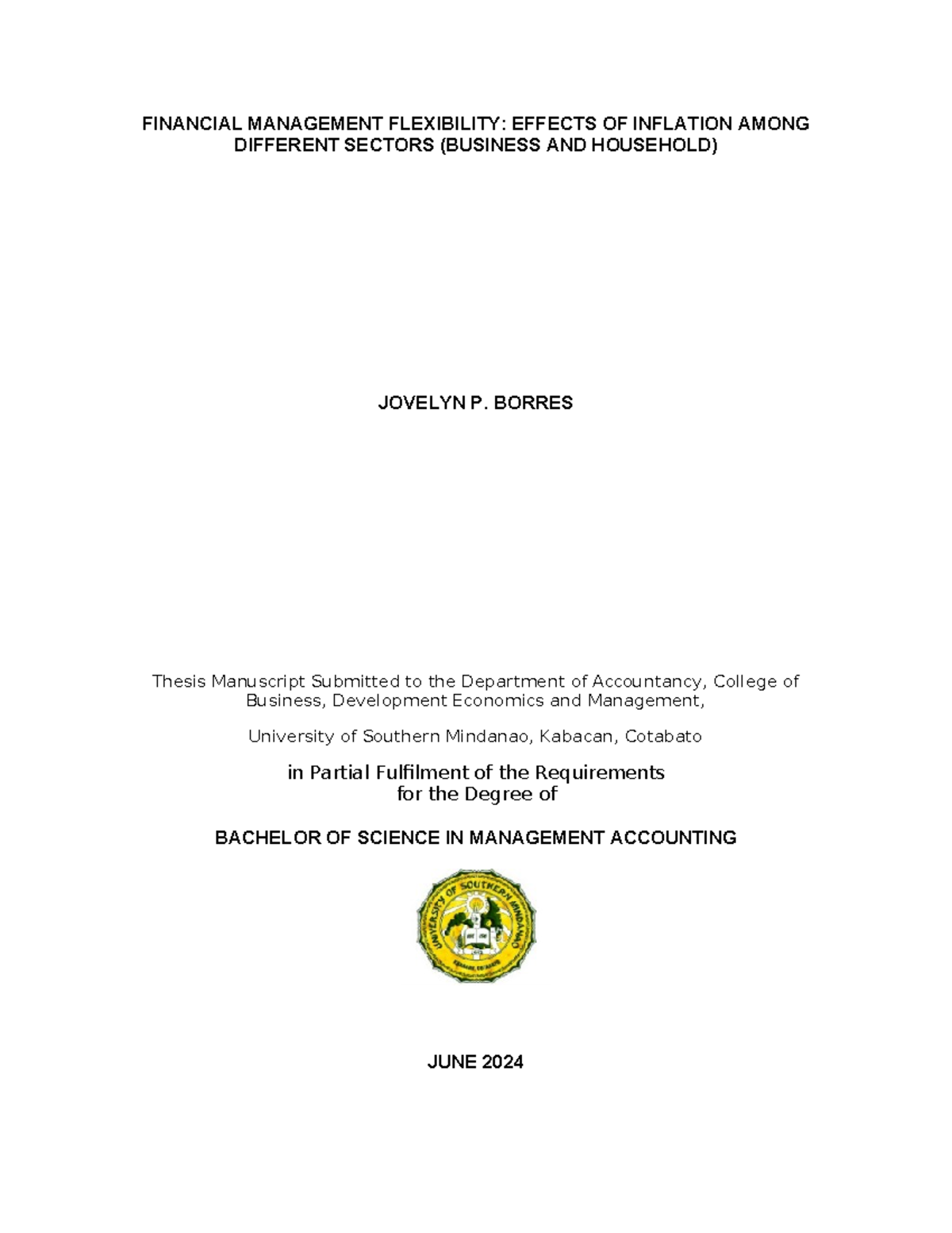 Research sample - FINANCIAL MANAGEMENT FLEXIBILITY: EFFECTS OF ...