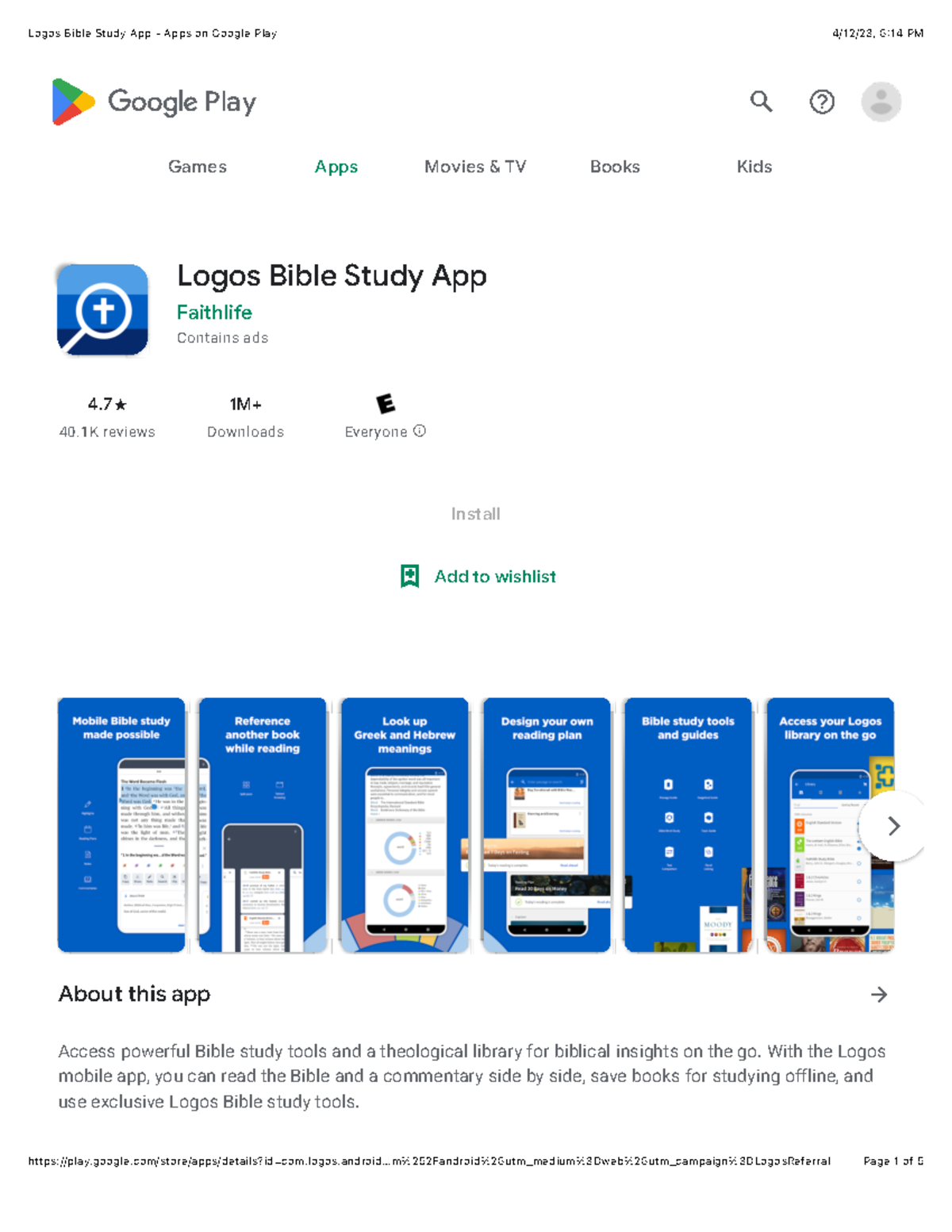 Logos Bible Study App - Apps on Google Play - - Studocu