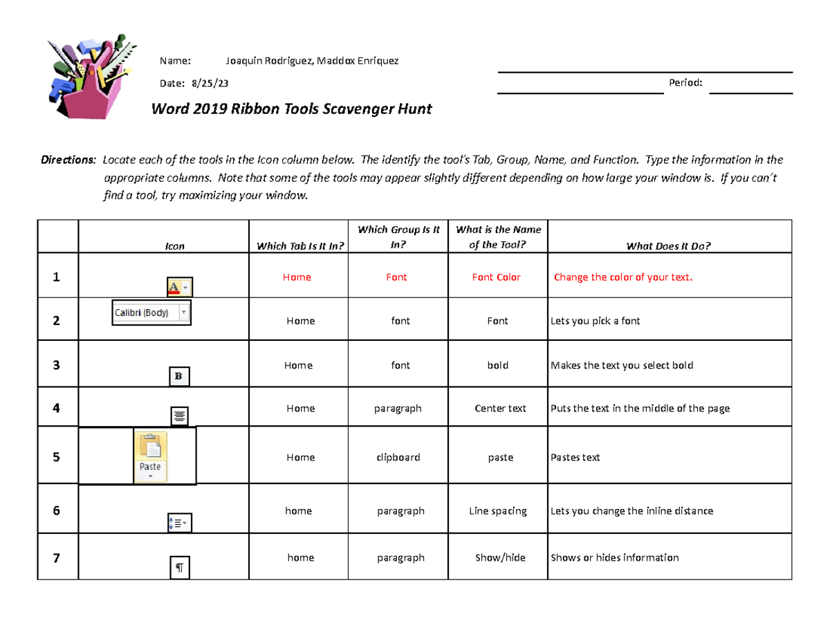 Word Window Scavenger Hunt - Name: Joaquin Rodriguez, Maddox Enriquez ...