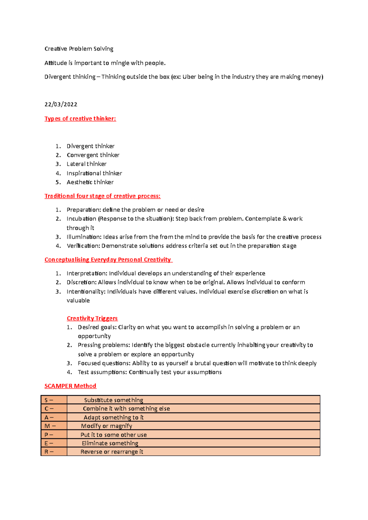 Design Creative Class work Week 1 Lecture notes - busm3006 - UWS - Studocu