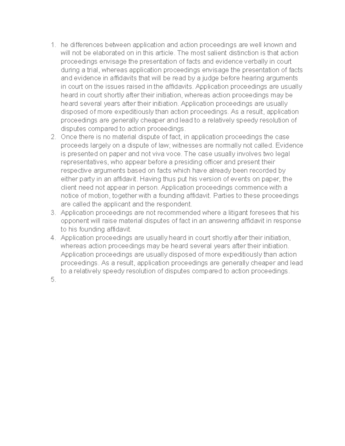 High Court Procedure - he differences between application and action ...