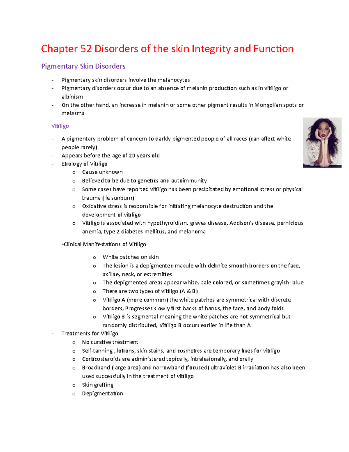 Chapter 52 Disorders of the skin Integrity and Function - Studocu