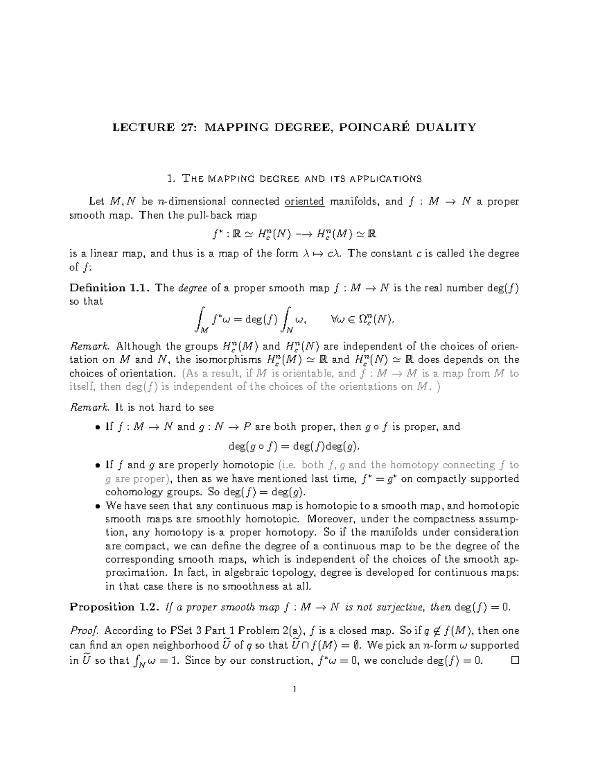 Lec27 - This is our work to be done - The mapping degree and its ...