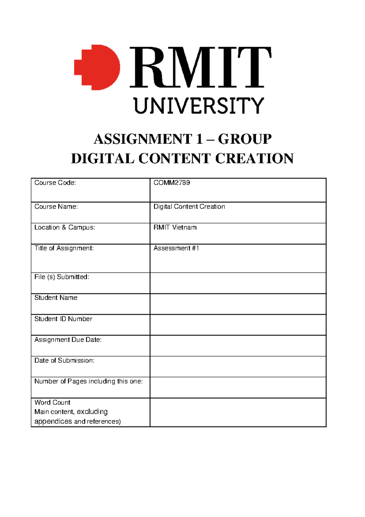 Assignment-1 Digital Content Creation Sample DI RMIT Dr Nhanh ...
