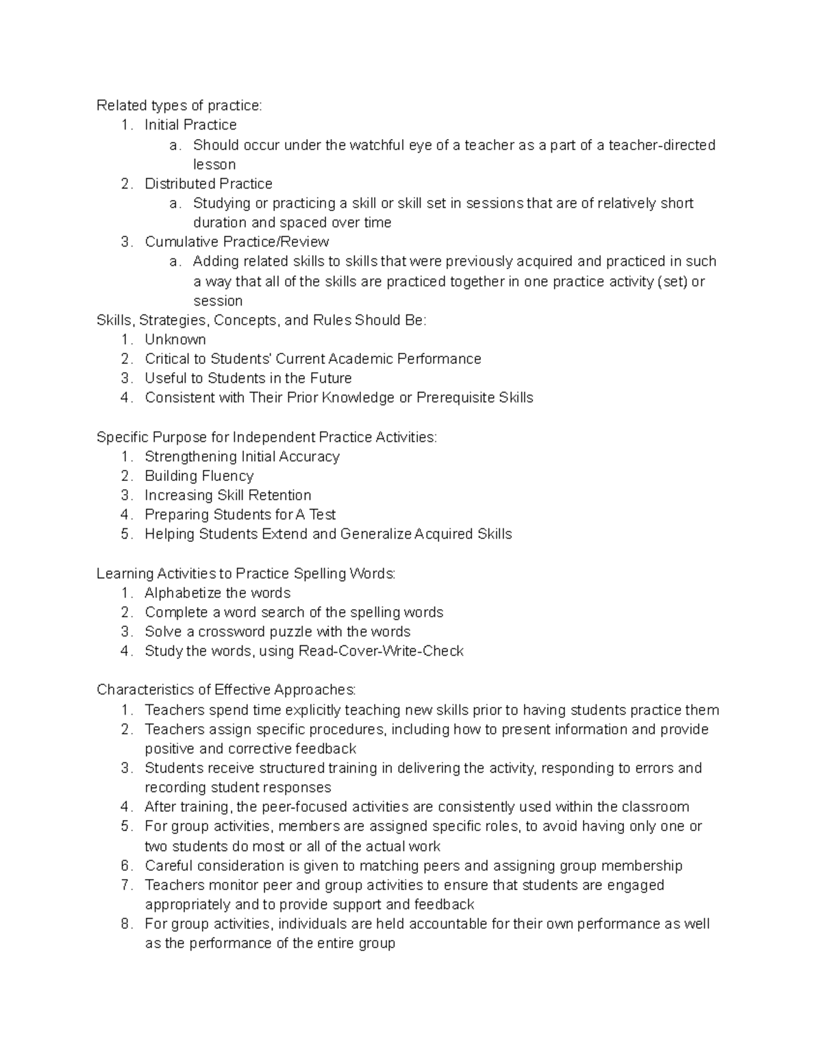 Chapter 8 Providing Appropriate Independent Practice - Related types of ...