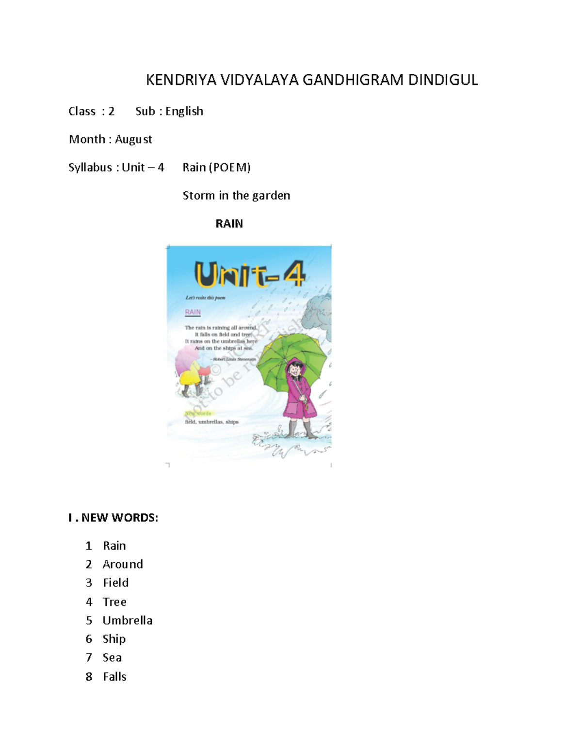 Class 2 eng unit-4 - english - KENDRIYA VIDYALAYA GANDHIGRAM DINDIGUL ...