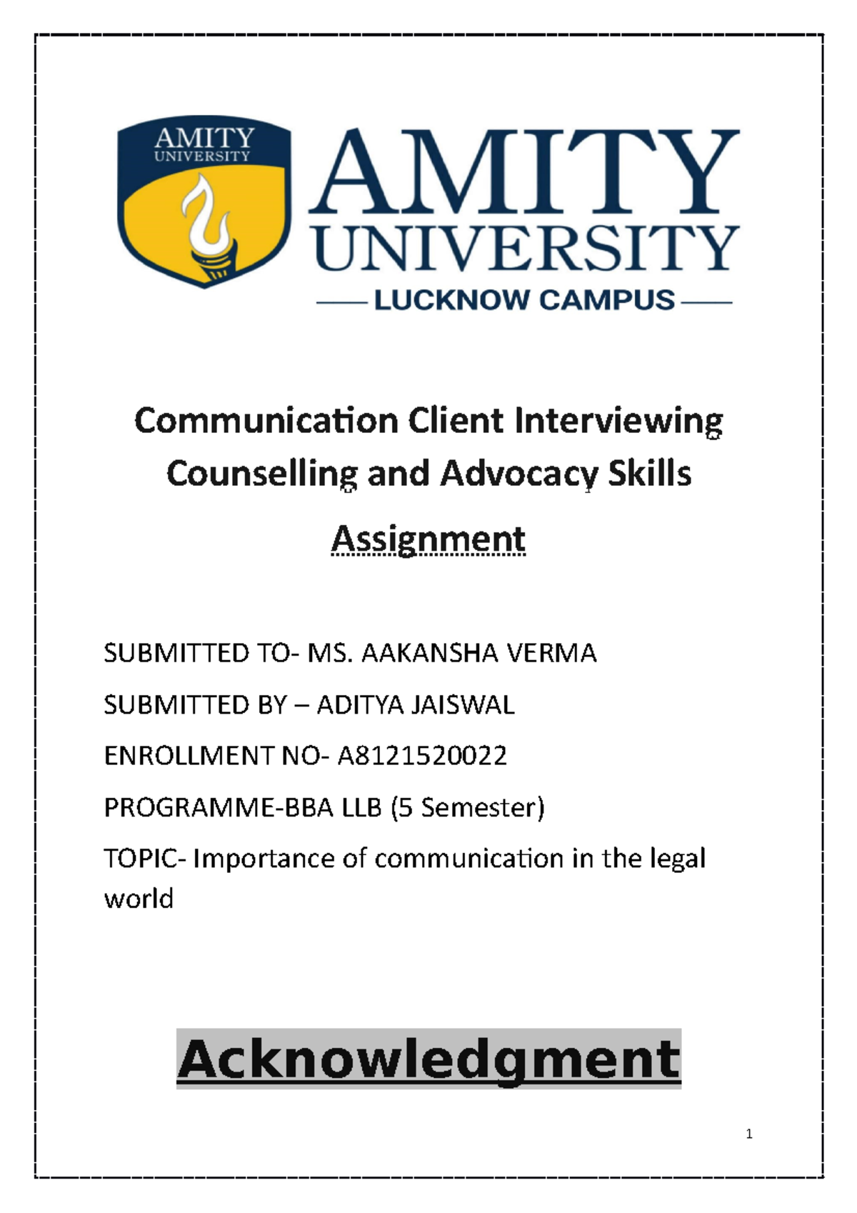 Communication Client Assignment of Aditya - Communication Client ...