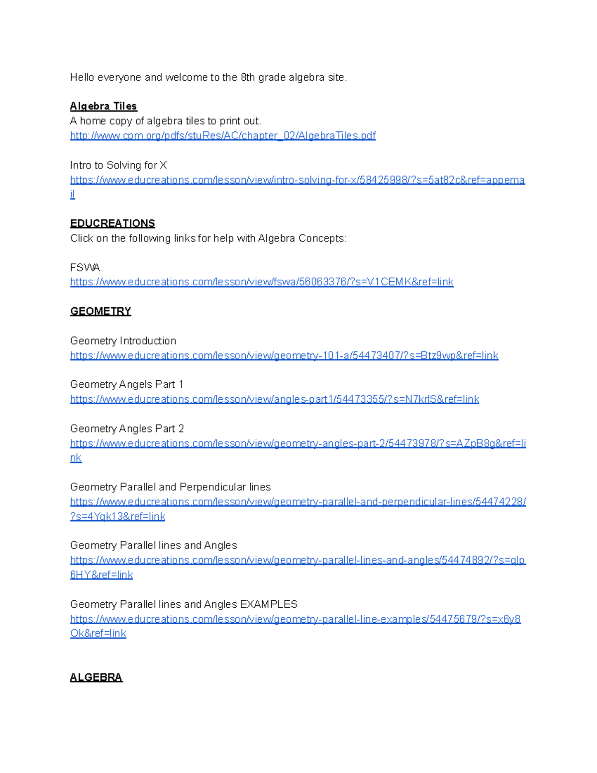 Math Class 8th Grade - math lecture answers - Hello everyone and ...