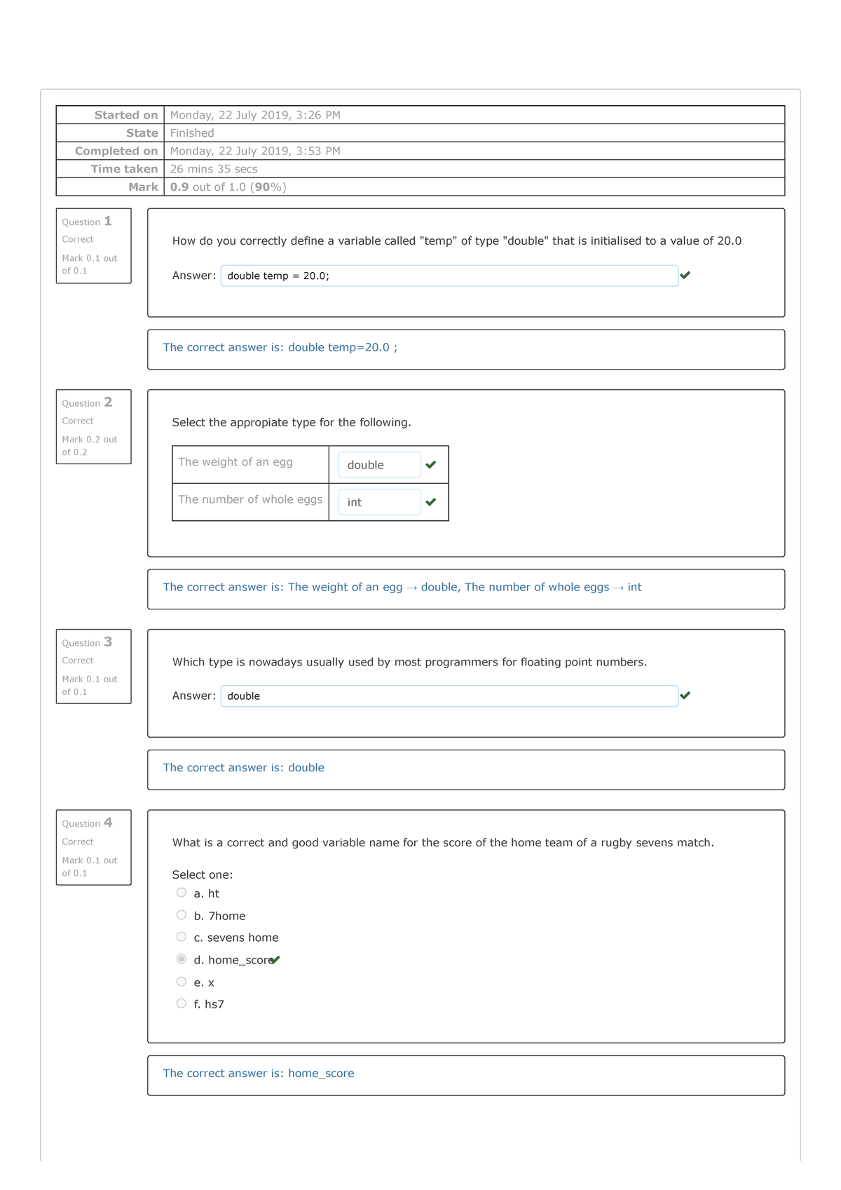 Week 3 Quiz Attempt review - Question 1 Correct Mark 0 out of 0 ...