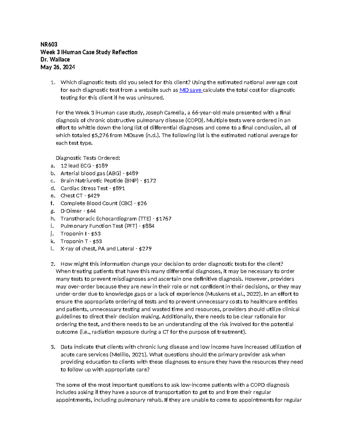 NR603 i Human Reflection - NR Week 3 iHuman Case Study Reflection Dr ...