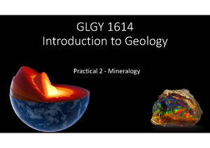 Lecture 1 what is geology - GLGY1614 - GLGY INTRODUCTION TO GEOLOGY ...
