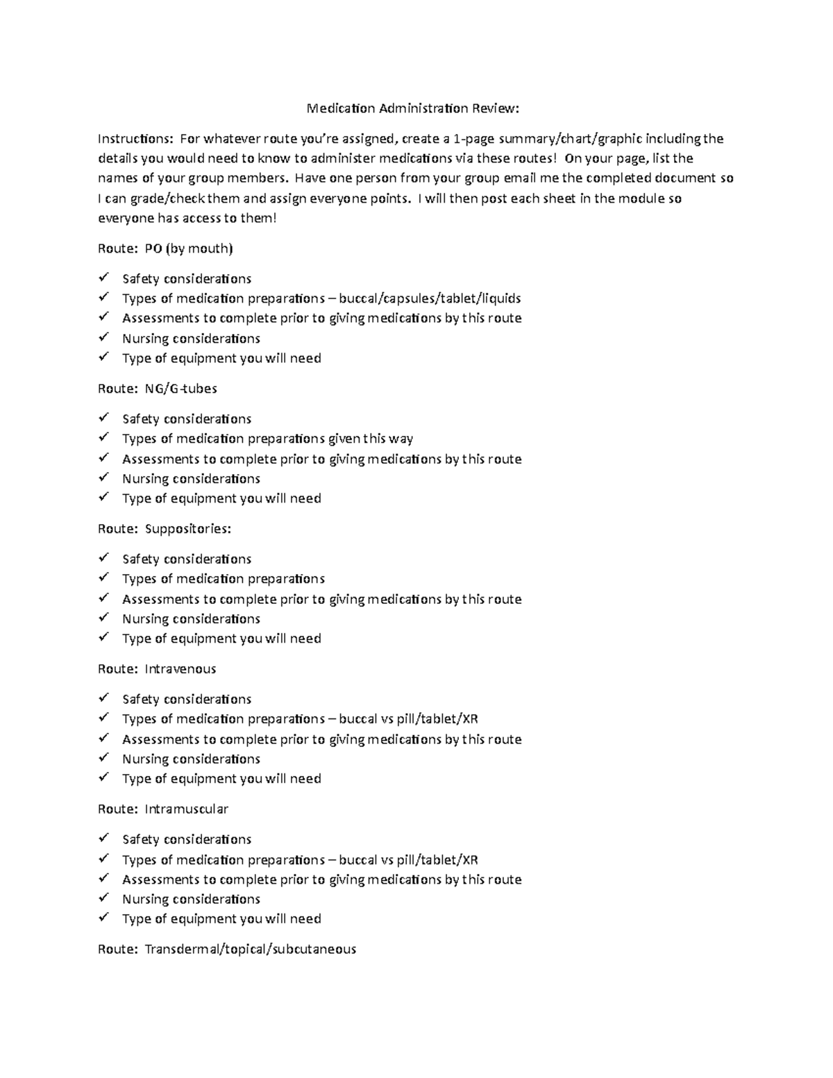 Medication Administration Review Group Activity - Medication ...