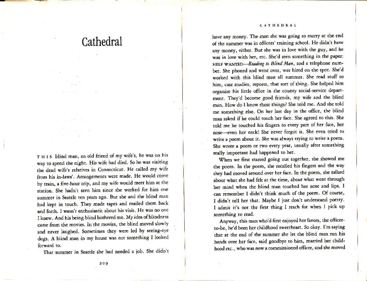 Carver - Cathedral PDF Document - EDU 755 - Studocu