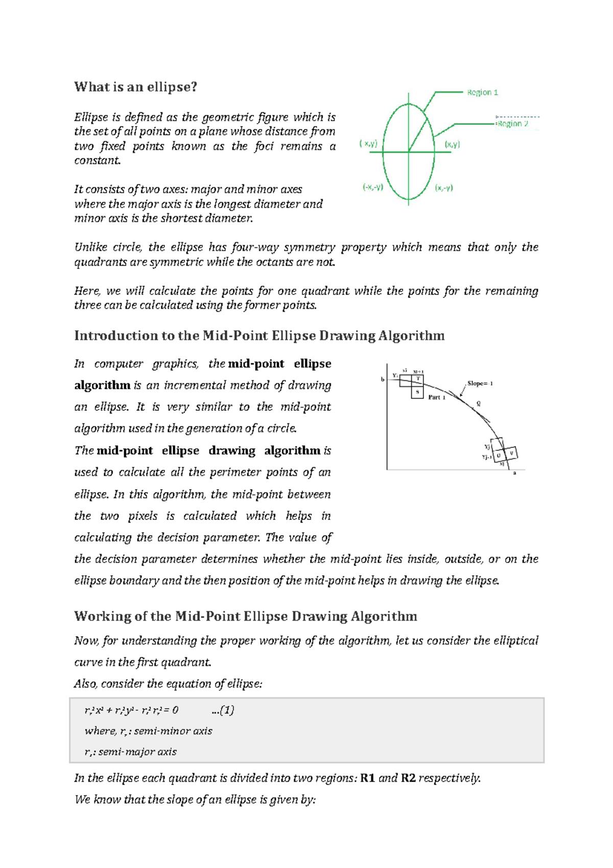 Midpoint ellipse - What is an ellipse? Ellipse is defined as the ...