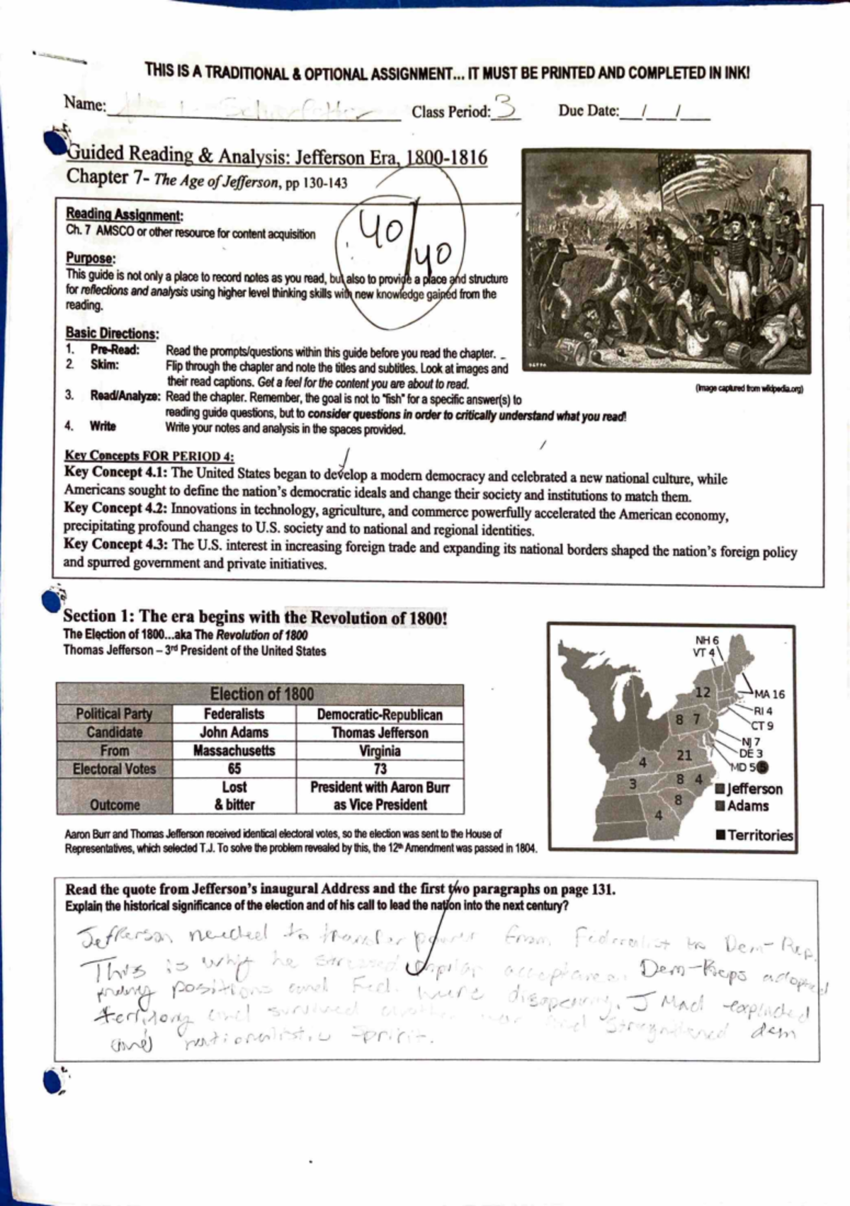 Jefferson era - Class notes assignment. - THIS IS A TRADmONAL ...