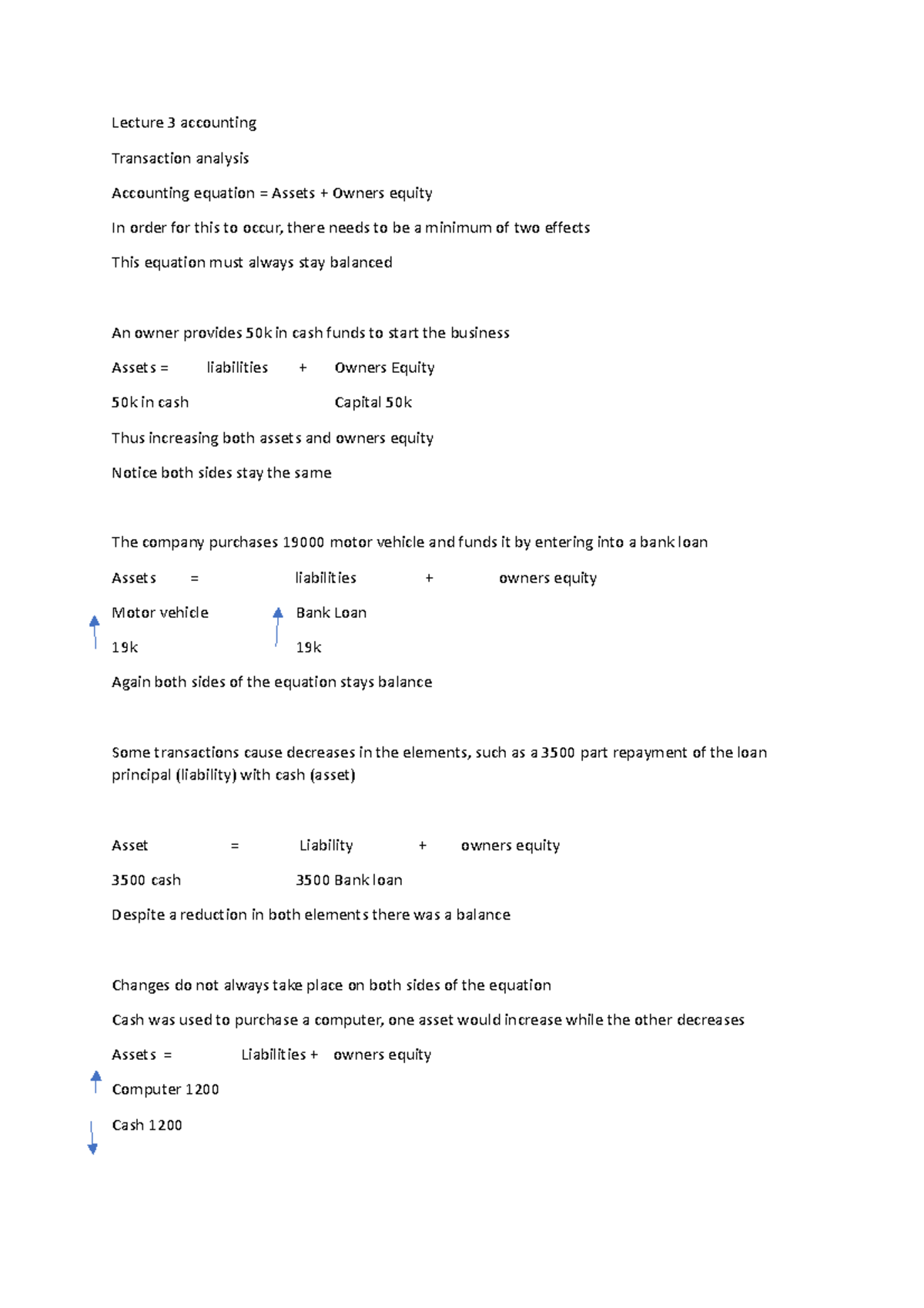 Lecture 3 Accounting Lecture 3 Accounting Transaction Analysis