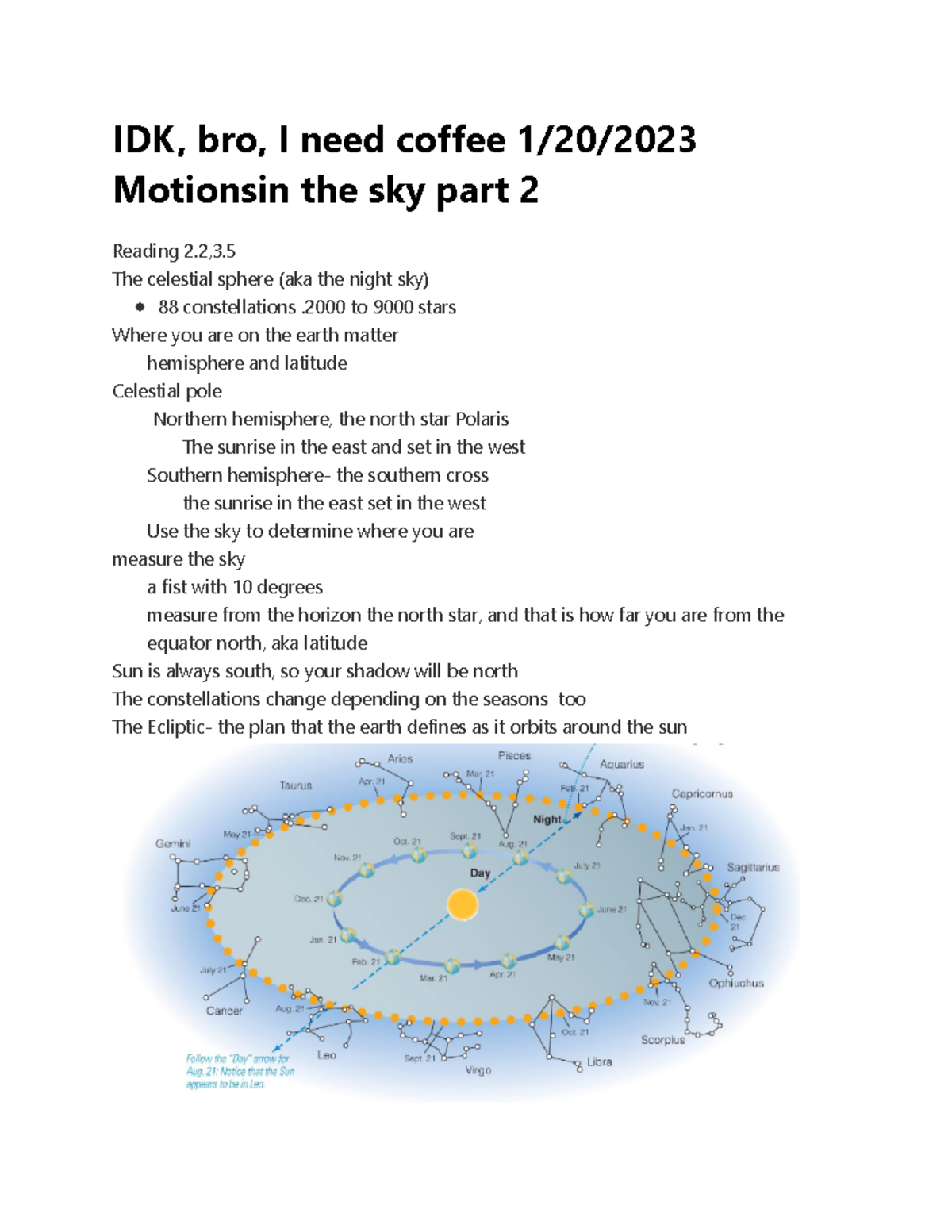 AST120 Motions in the sky part 2 - IDK, bro, I need coffee 1/20 ...