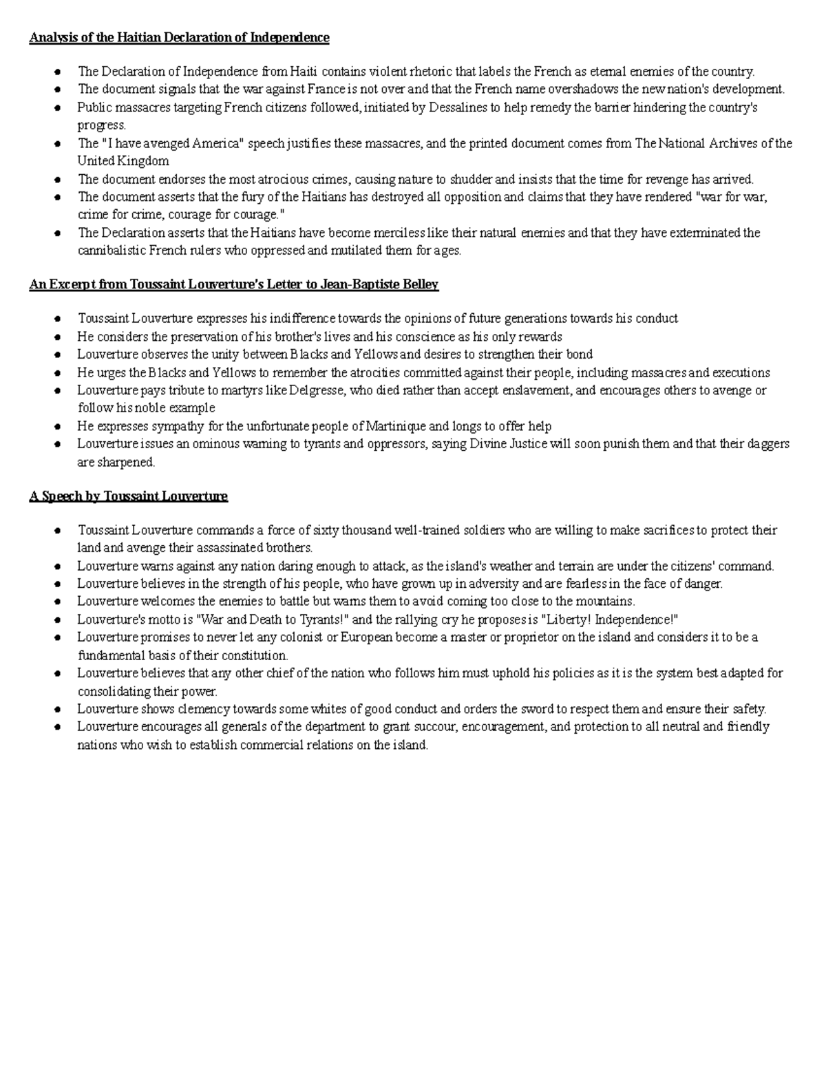 Dessalines on Haitian Independence- “I Have Avenged America,” 1804 ...