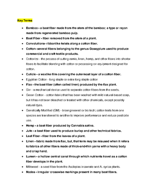 Textiles ch. 6&7 - textbook notes - Learning Objectives: Define and use ...