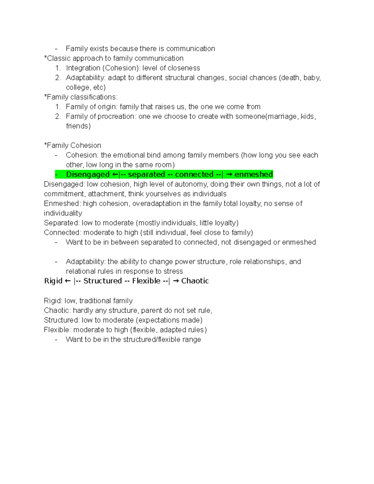 3/1 Family - Lecture notes - Family exists because there is ...