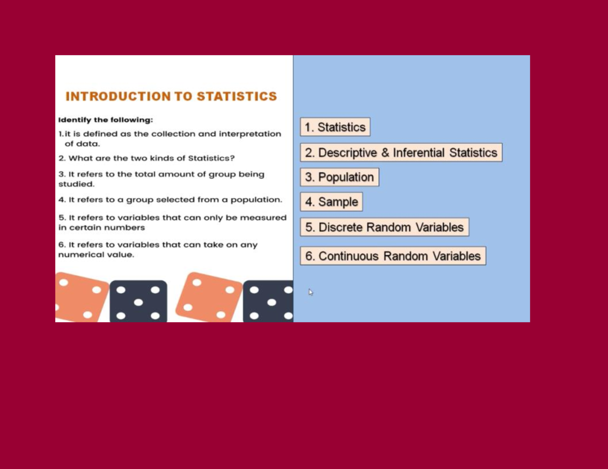 Introduction and Definitions - Statistics - Studocu