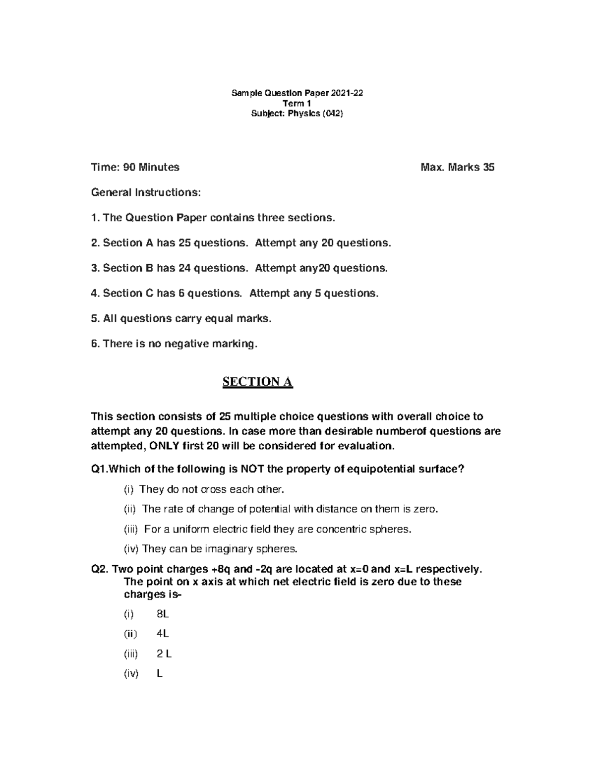 Physics SQP PHYSICAL SCIENCE QUESTIONS AND ANSWERS Sample Question physics-sqp-physical-science-questions-and-answers-sample-question