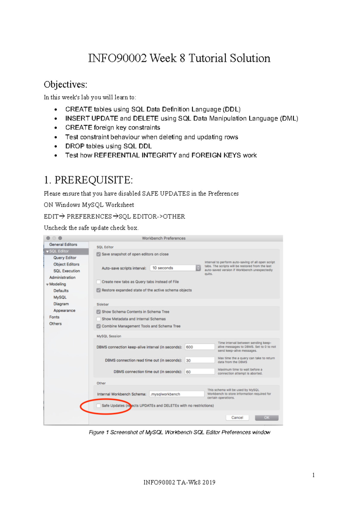 Wk 8 Tutorial INFO90002 2019 s2 solution - SINF90001 - Database - StuDocu