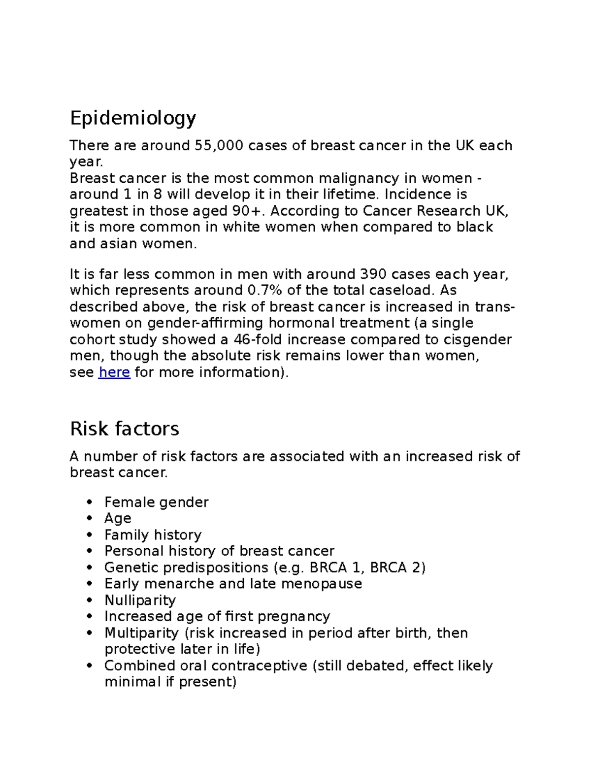 Epidemiology of breast cancer - Epidemiology There are around 55,000 ...