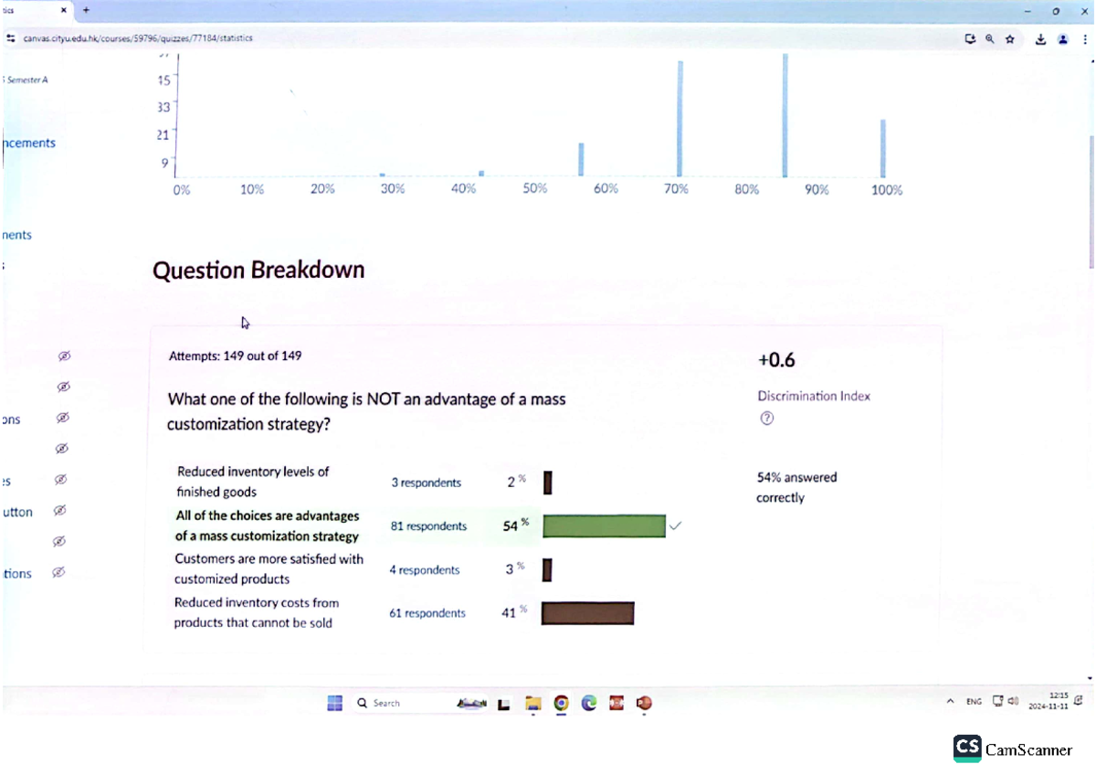 Operation Management Quiz 10 - tics x Semester A 15 33 21 ncements 9 ...