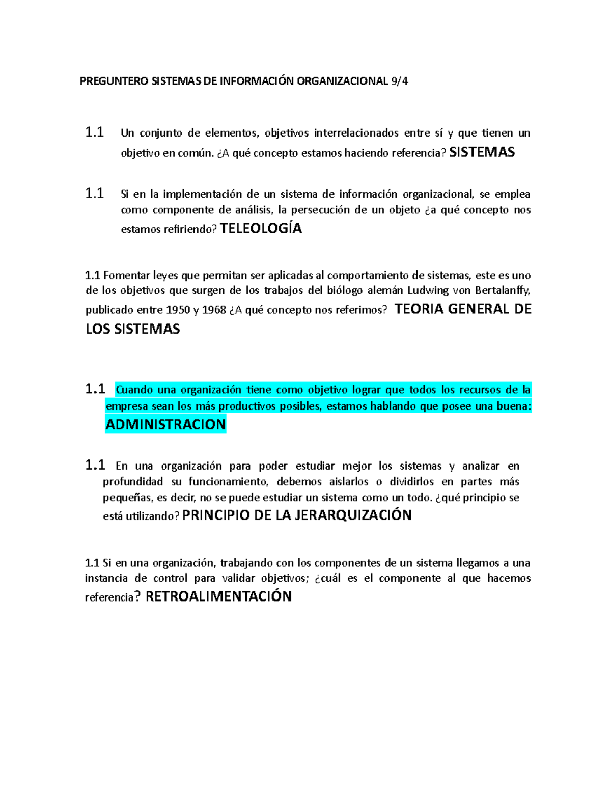Parcial 14 Mayo 2021, preguntas y respuestas - PREGUNTERO SISTEMAS DE INFORMACIÓN ORGANIZACIONAL ...