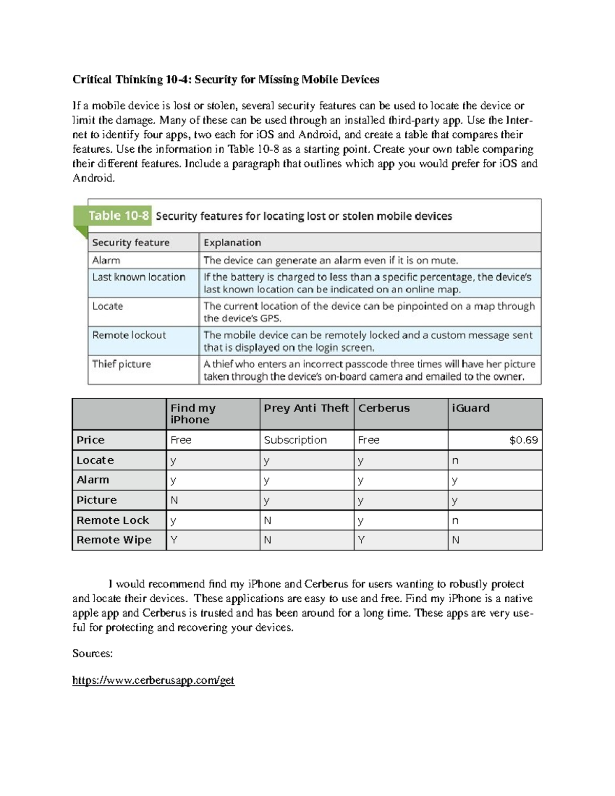 Critical Thinking Assignment 10-4 - Critical Thinking 10-4: Security ...