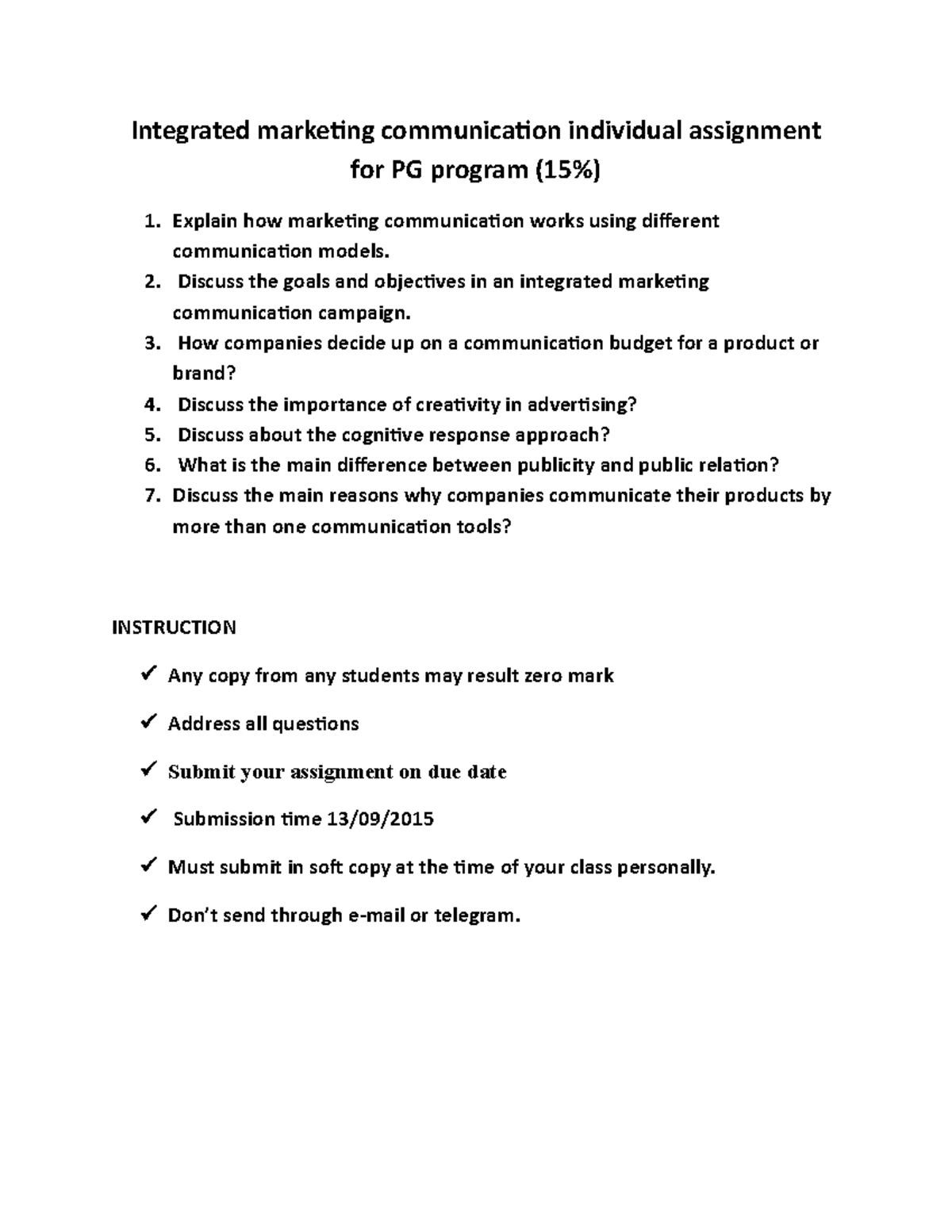 ID.ASS IMC pg - yes - Integrated marketing communication individual ...