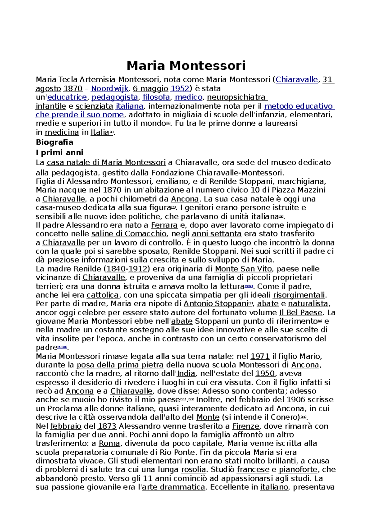 Maria Montessori - Fu tra le prime donne a laurearsi in medicina in ...