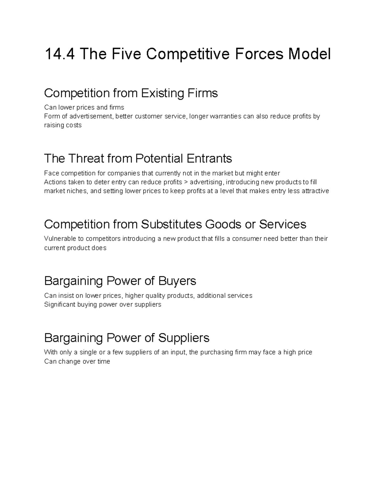 14.4 The Five Competitive Forces Model - 14 The Five Competitive Forces ...