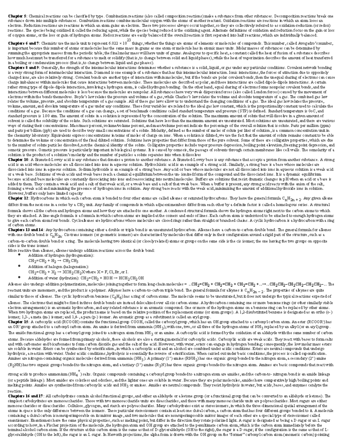 Chem cheat sheet - Summary Introductory College Chemistry I - Chapter 5 ...