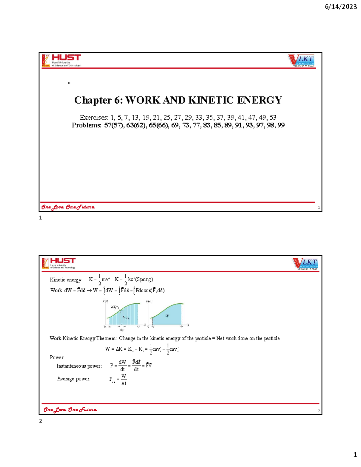6. Work and kinetic energy - One Love. One Future. Chapter 6: WORK AND ...