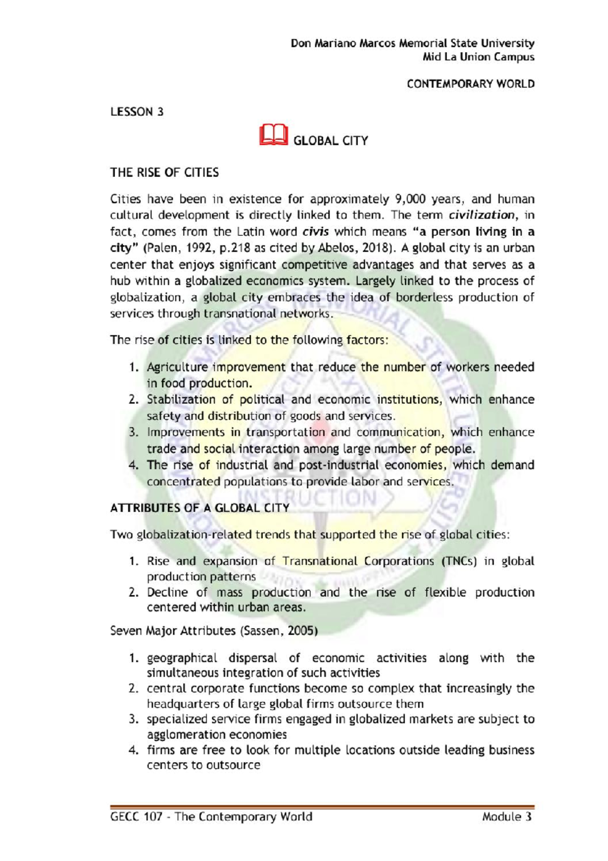 Contemporary World lesson 3 - Studocu