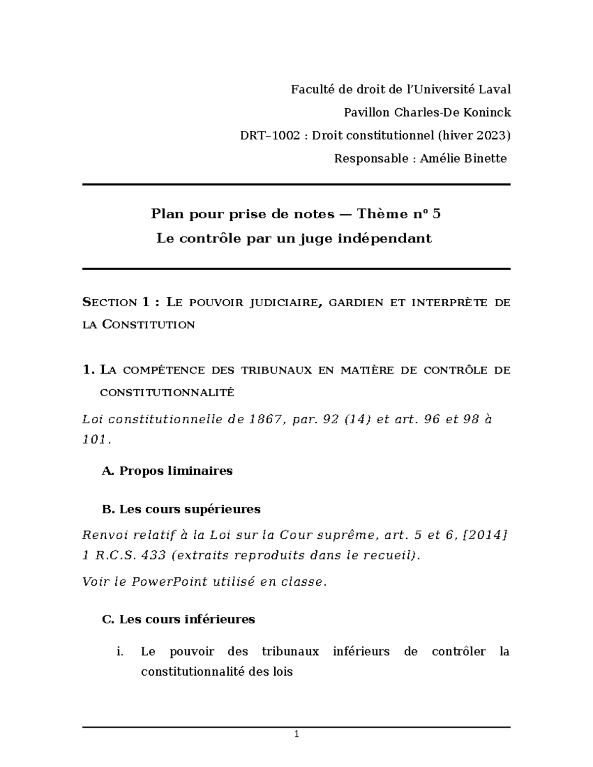 5 Plan Pouvoir judiciaire H2023 - Faculté de droit de l’Université ...