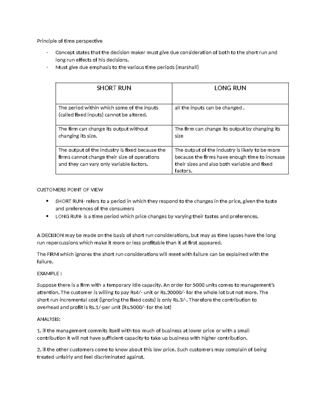 Principle of time perspective - Must give due emphasis to the various ...