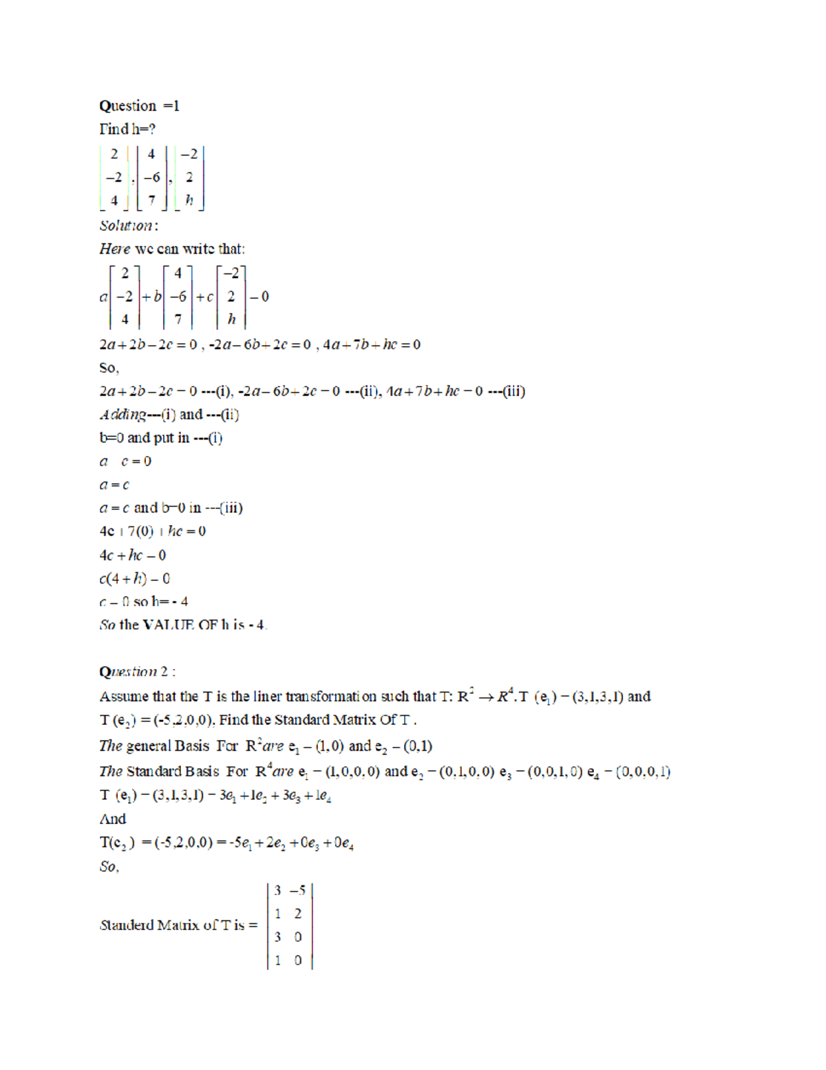 Spring 2024 MTH501 1 BC210402940 - Linear Algebra - Studocu