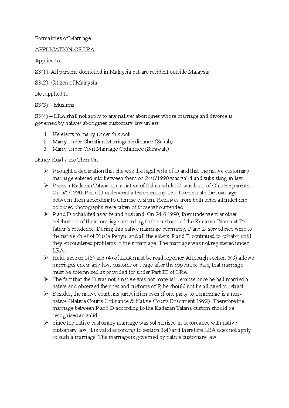 Formalities of Marriage - Formalities of Marriage APPLICATION OF LRA ...