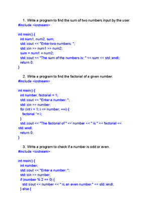 Switch statements C++ - Practice examples - A switch statement to ...